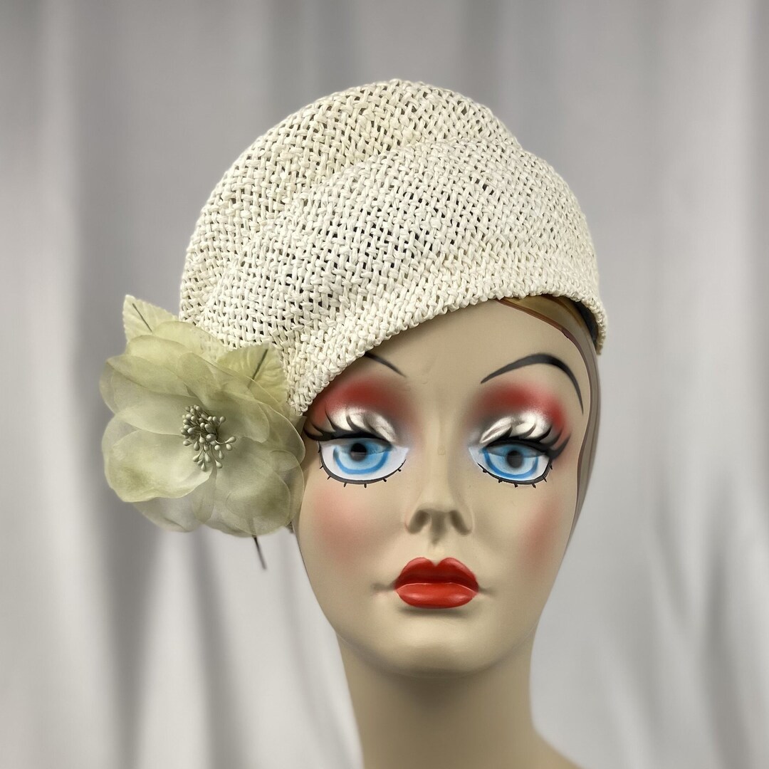 Straw Beret, White, Vintage Style, Handmade Millinery, 1940s Look - Etsy
