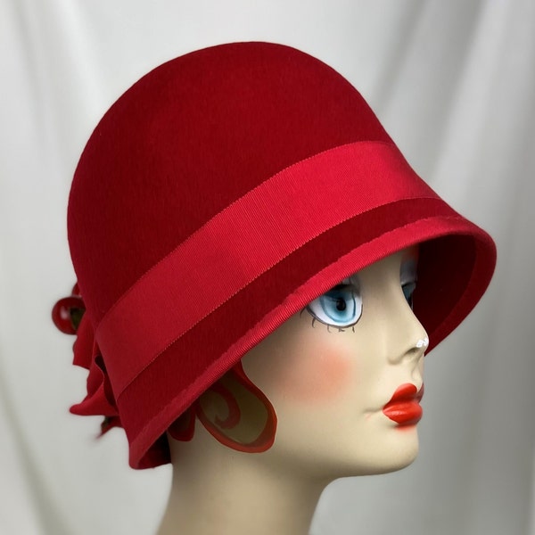 Red Felt Hat - Etsy