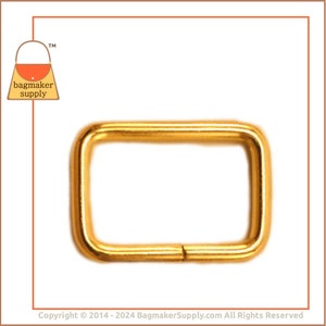 3/4 Inch Rectangle Ring, Shiny Brass Finish, 12 Pieces, .75 Inch 19 Mm ...