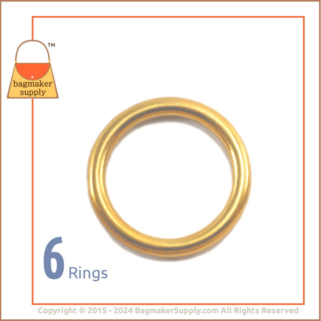 1.5 Inch O Ring, Cast Solid Brass, 6 Pack, 38 Mm Cast O Ring, 6 Mm ...
