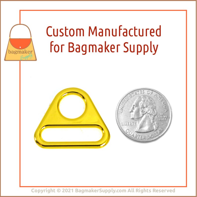 1 Inch Triangle Double Ring Deluxe Gold Finish 18 Pack 25 - Etsy