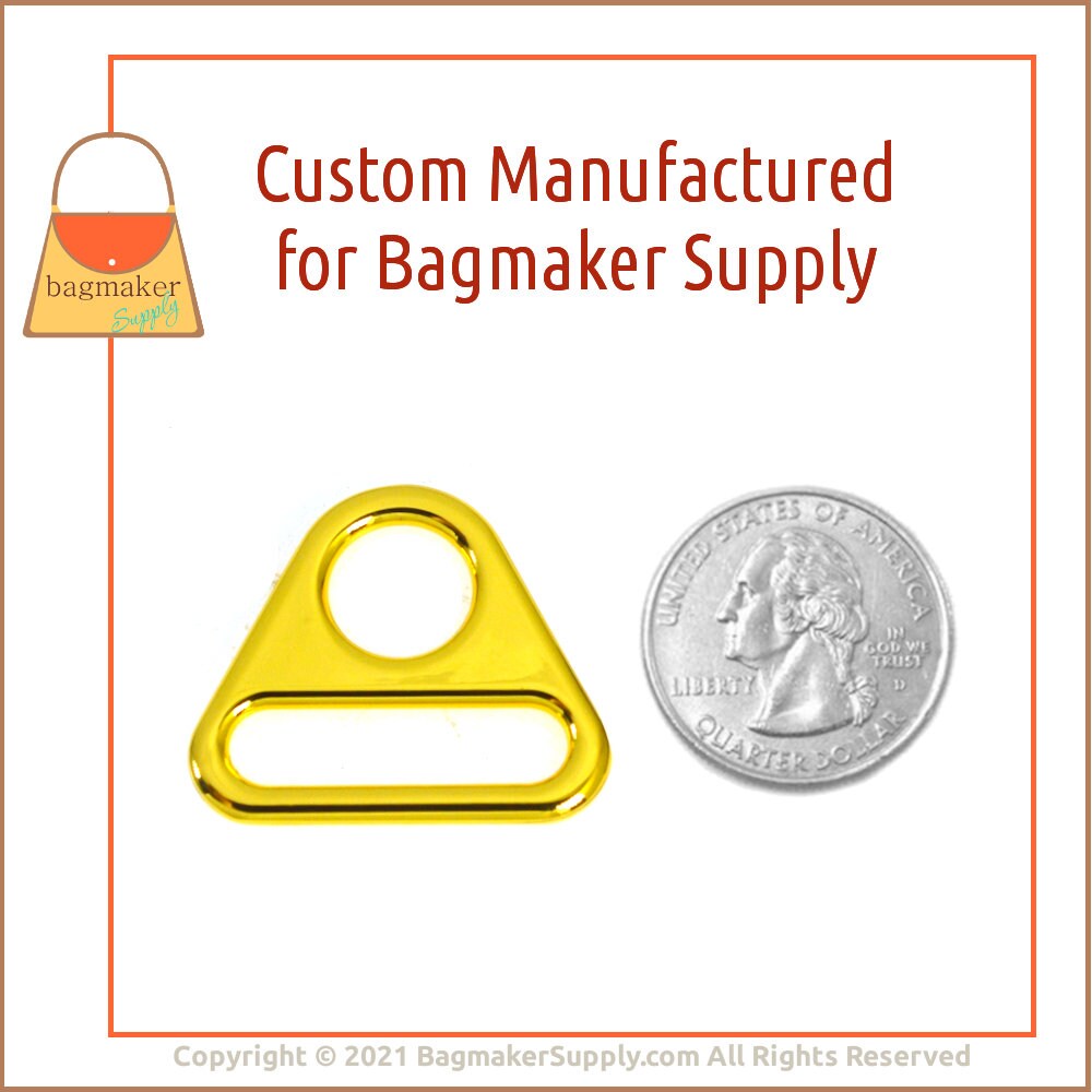 1 Inch Triangle Double Ring Deluxe Gold Finish 18 Pack 25 | Etsy