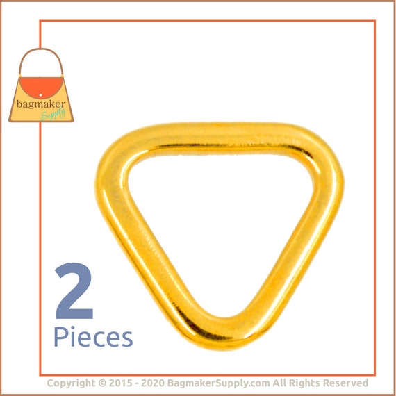 1 Inch Triangle Flat Ring Shiny Gold Finish 2 Pieces | Etsy