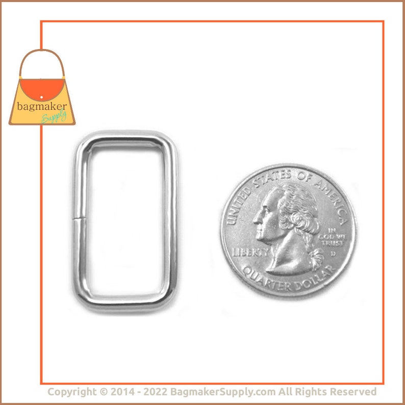 1 Inch Rectangle Ring 3 Mm Gauge Nickel Finish 12 Pieces - Etsy