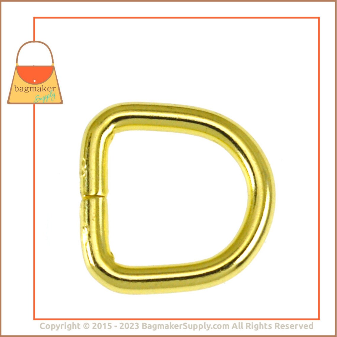 3/8 Inch D Ring Shiny Brass Finish 18 Pieces 9.5 Mm Small - Etsy