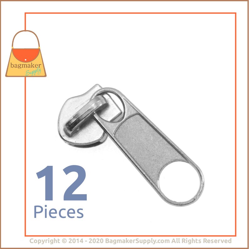 Metal Long Tab Zipper Pull / Slide Nickel Finish for Size 5 - Etsy