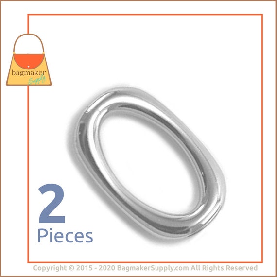 1 Inch Oval Ring Nickel Finish 2 Pieces 25 Mm Squared Oval - Etsy