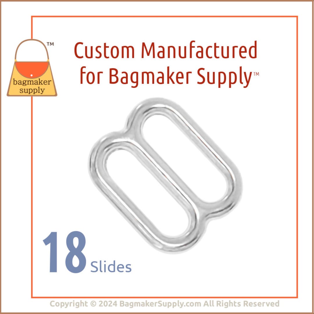 5/8 Inch Cast Slide, Shiny Nickel Finish, 18 Pieces, 16 Mm Triglide for ...
