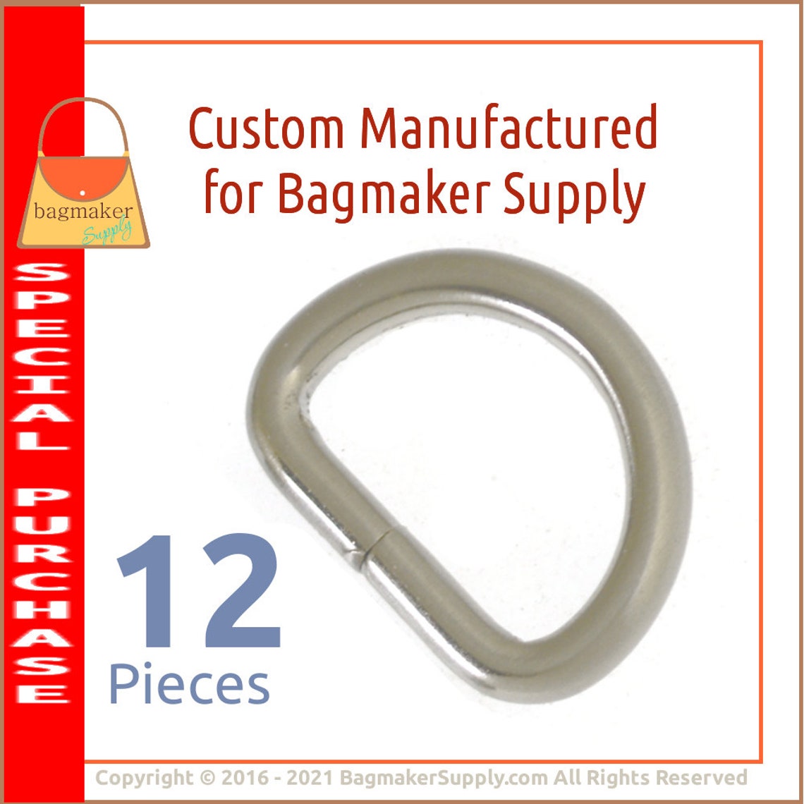 3/4 Inch D Ring Deluxe Brushed Nickel Finish 12 Pieces .75 | Etsy