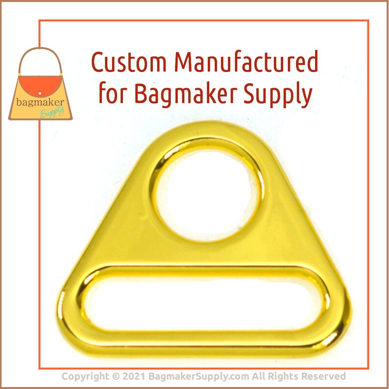 1 Inch Triangle Double Ring Deluxe Gold Finish 18 Pack 25 - Etsy