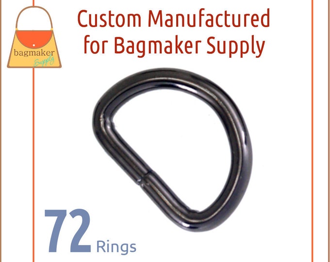 1 Inch D Ring Black Nickel / Gunmetal Finish, 18 Pack, 3.75 Mm Gauge ...
