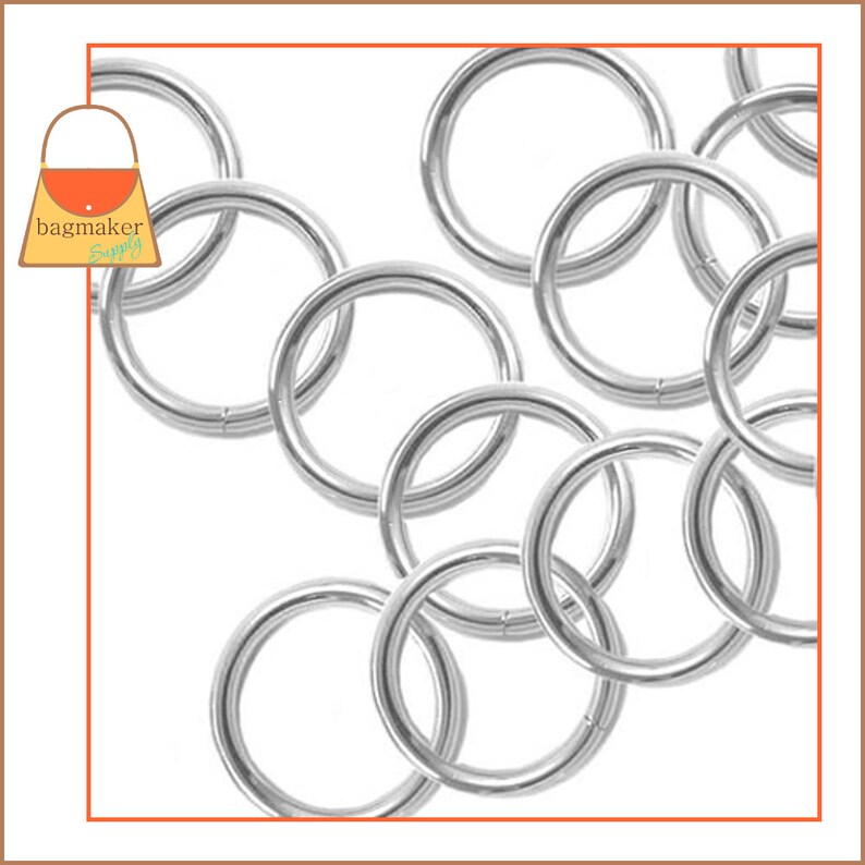1 Inch O Ring 3.5 Mm Gauge Nickel Finish 6 Pieces Wire - Etsy