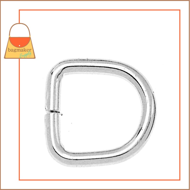 3/8 Inch D Ring Nickel Finish 6 Pieces Small 9.5 Mm D-ring - Etsy