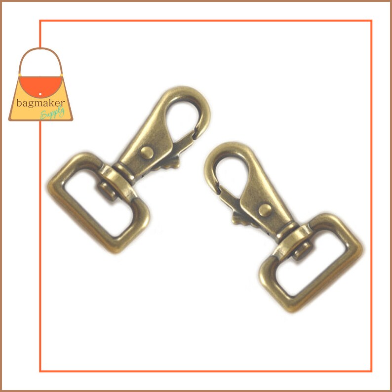 1 Inch Snap Hook Light Antique Brass Finish Metal Swivel - Etsy