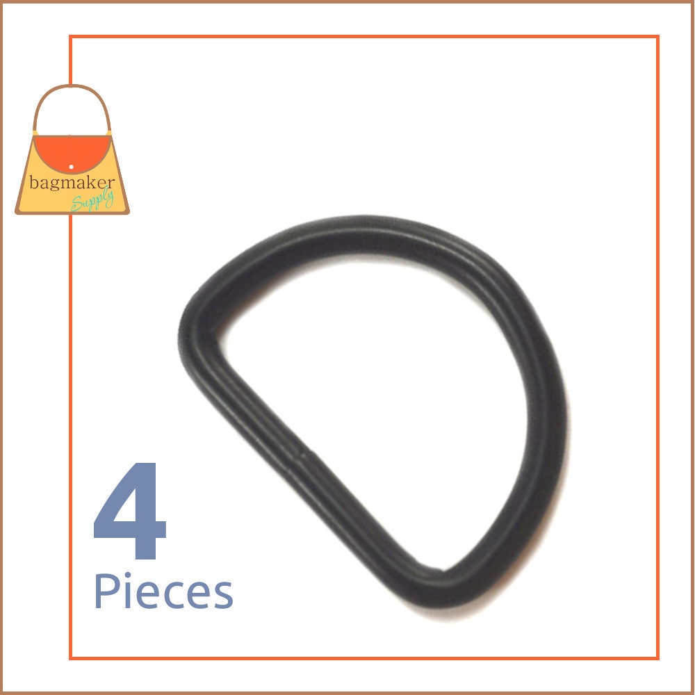 1-1/2 Inch D Ring Black Satin Finish Welded 4.5 mm Gauge 4 | Etsy