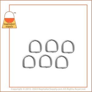 3/8 Inch D Ring, Nickel Finish, 6 Pieces, Small 9.5 Mm D-ring, Handbag ...