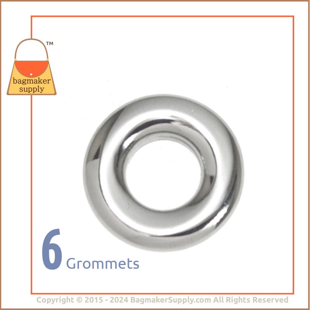 3/8 Inch Round Snap Together Grommet, Nickel Finish, 6 9.5 Mm 10 Mm ...
