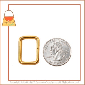 3/4 Inch Rectangle Ring Shiny Brass Finish 12 Pieces .75 - Etsy