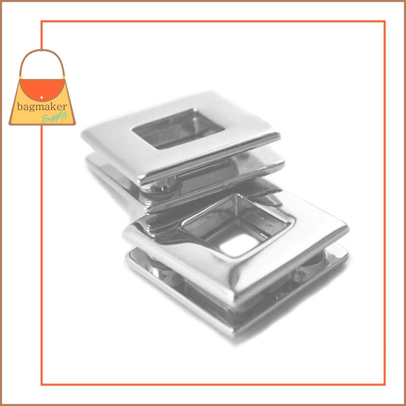 3/8 Inch Square Screw Back Eyelet Nickel Finish 18 Sets | Etsy