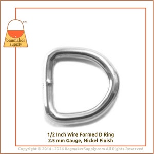 1/2 Inch D Ring, Nickel Finish, 12 Pieces, Small D-ring, Handbag Purse ...