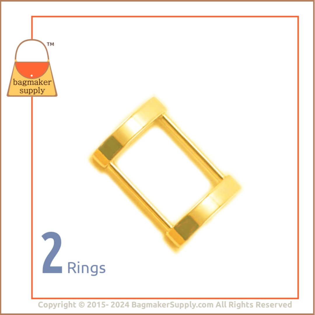 1 Inch Arched Edge Rectangle Ring, Gold Finish, 2 Pieces, 25 Mm ...