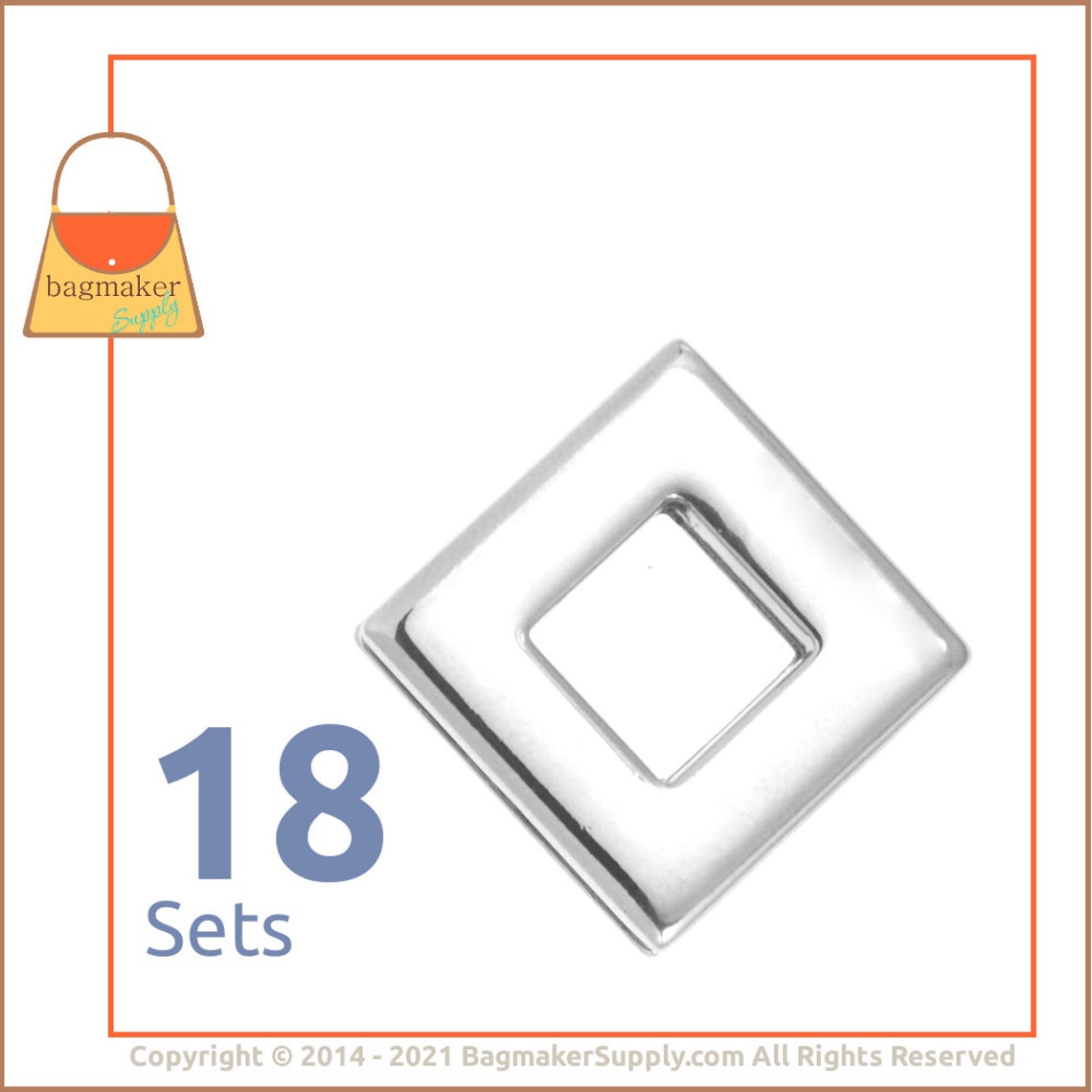 3/8 Inch Square Screw Back Eyelet Nickel Finish 18 Eyelets - Etsy