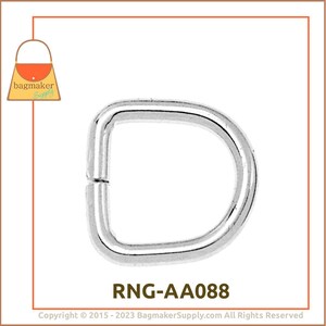3/8 Inch D Ring Nickel Finish 6 Pieces Small 9.5 Mm D-ring - Etsy