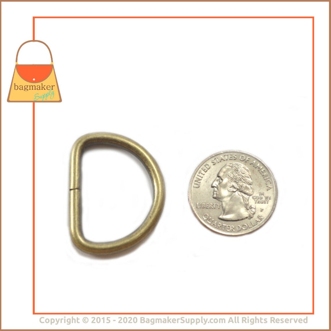 1 Inch D Ring Light Antique Brass Finish 54 Pieces D-ring | Etsy