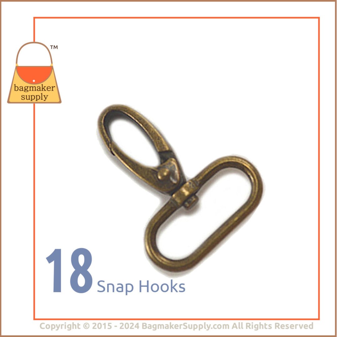 1-1/4 Inch Oval Gate Swivel Snap Hook, Antique Brass Finish, 18 Pack ...