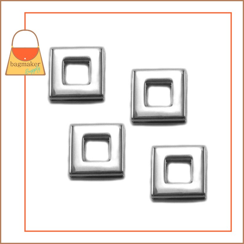 3/8 Inch Square Screw Back Eyelet Nickel Finish 18 Sets | Etsy