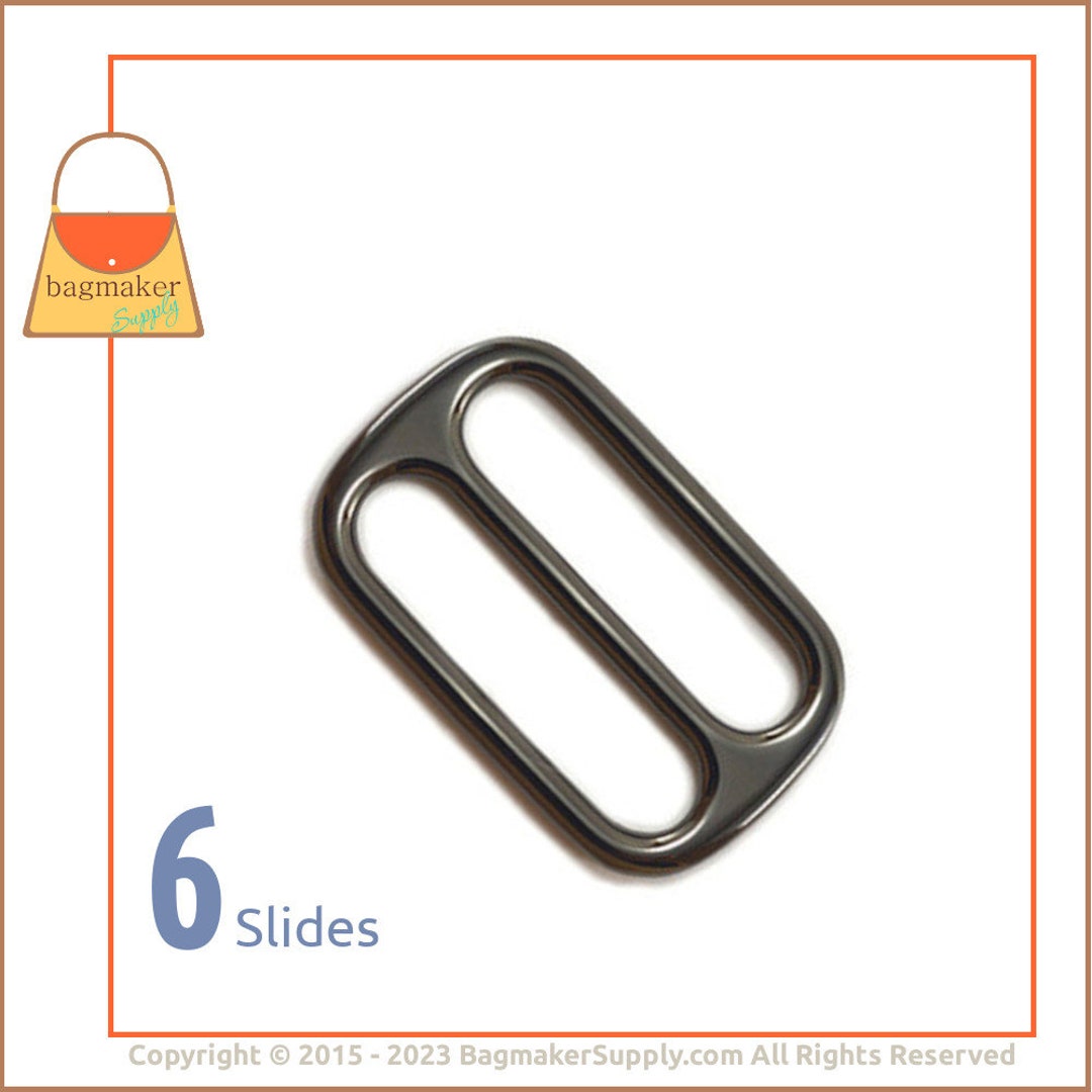 1-1/2 Inch Slide Buckle, Gunmetal Finish, 6 Pieces, 1.5 Inch Slider, 38 ...
