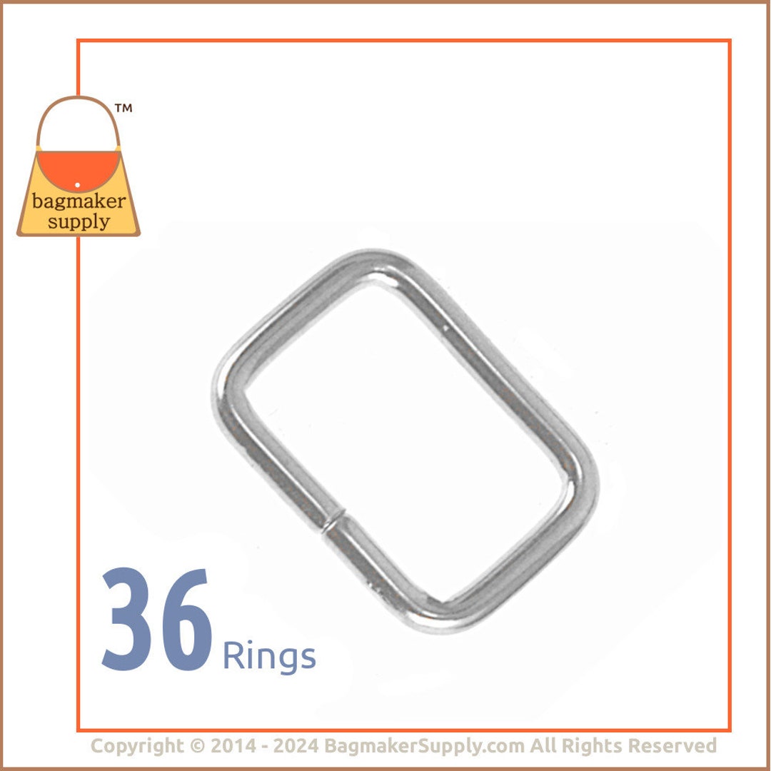 3/4 Inch Rectangle Loop, Nickel Finish, 36 Pieces, 19 Mm Rectangular ...