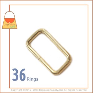 1-1/4 Inch Rectangular Wire Loop / Ring, Brass Finish, 36 Pieces, 1.25 ...