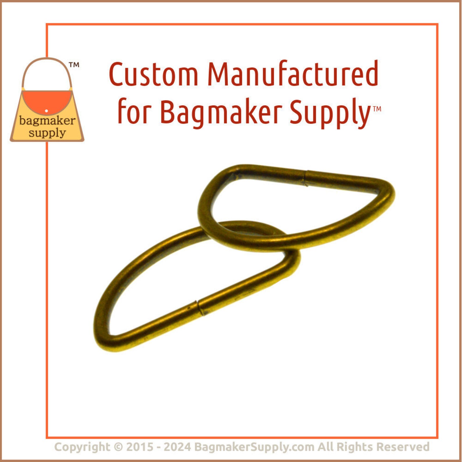 1-1/2 Inch D Ring, Light Antique Brass / Antique Gold Finish, 18 Pack ...
