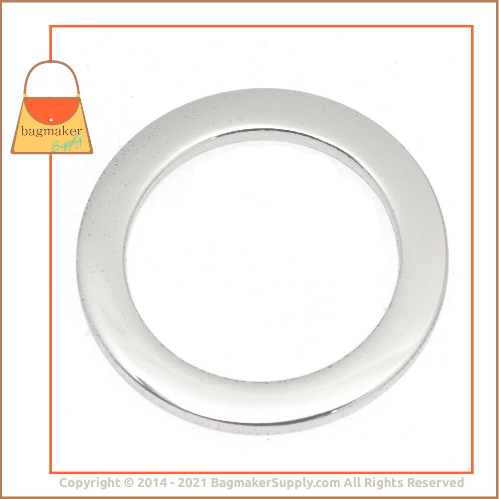 1 Inch Cast O Ring Shiny Nickel Finish 6 Pieces 25 mm Flat | Etsy