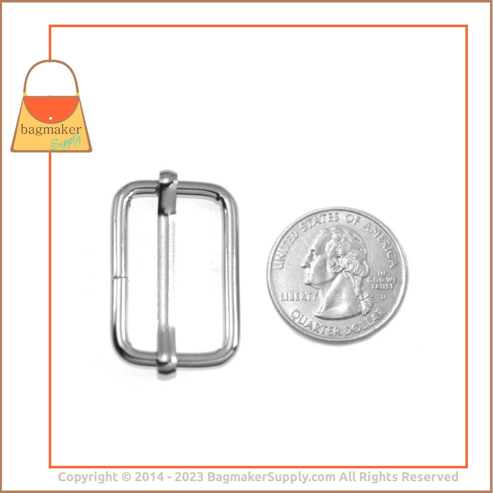 1 Inch Moving Bar Purse Strap Slide, Nickel Finish, 6 Pieces, 25 Mm ...