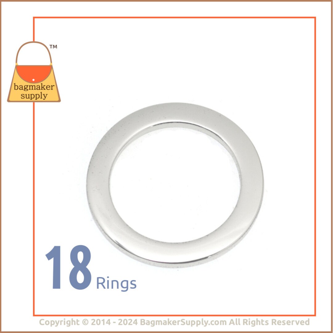 1 Inch Flat Cast O Ring, Shiny Nickel Finish, 18 Pieces, 25 Mm O Ring ...