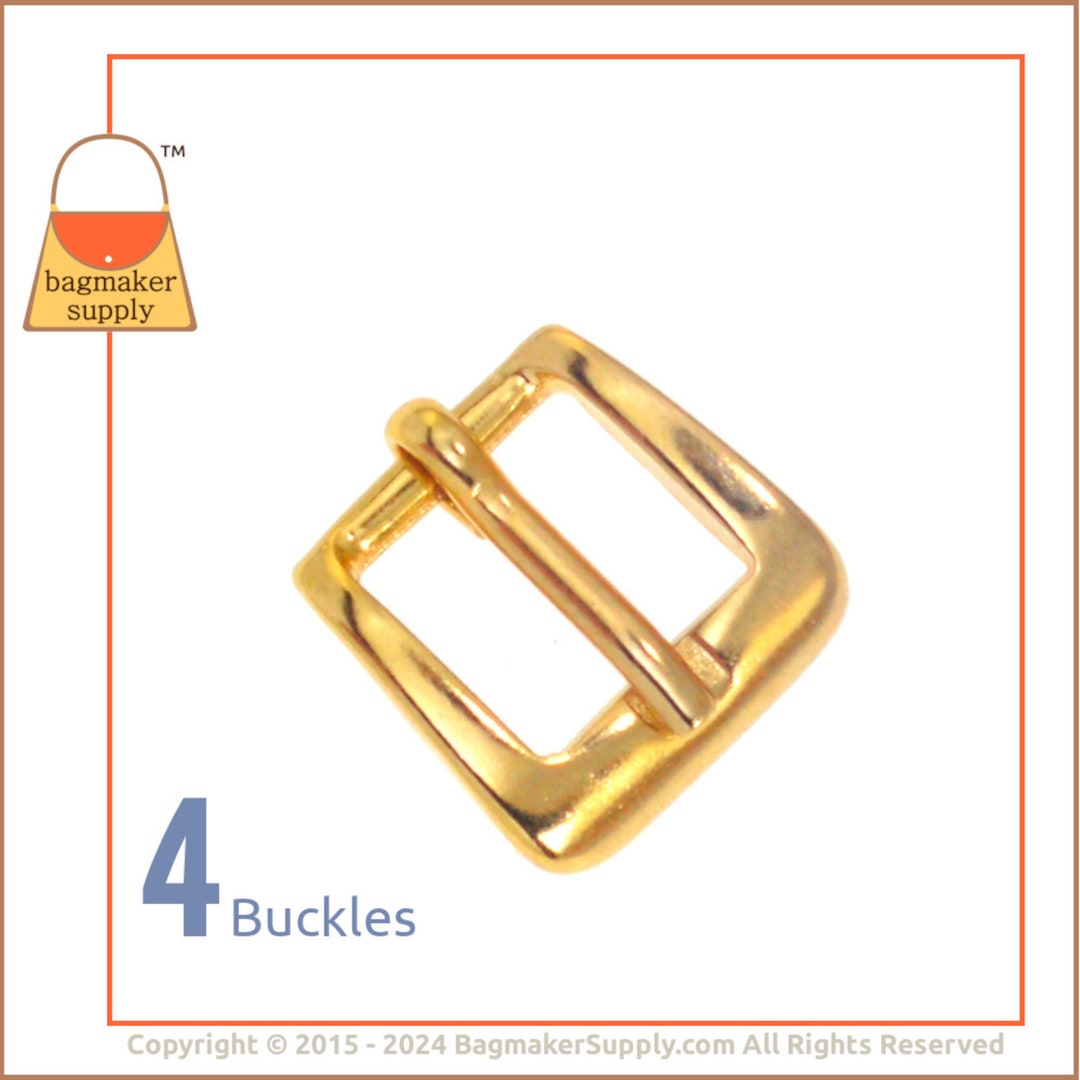 3/8 Inch Small Gold Finish Buckle, 4 Piece Package, Purse Handbag Bag ...