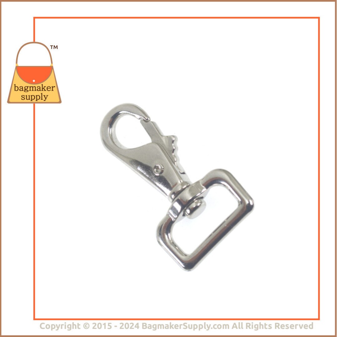 1 Inch Snap Hook, Shiny Nickel Finish, 1 Pack, 25 Mm Swivel Lobster ...