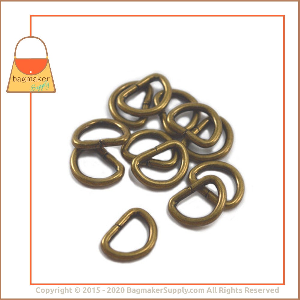 1/2 Inch D Ring Antique Brass Finish 36 Pieces Small D-Ring | Etsy