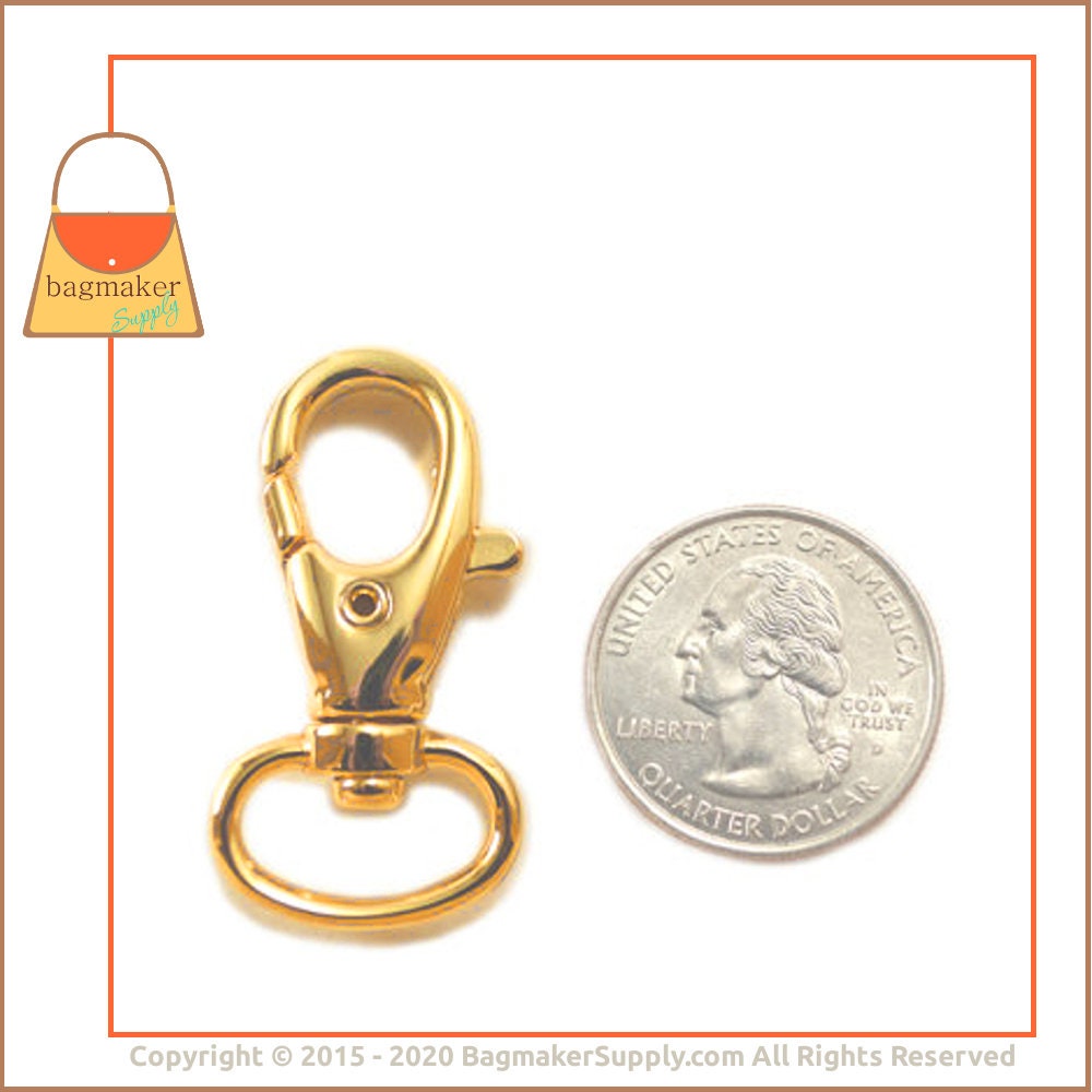 1/2 Inch Snap Hook Gold Finish Lobster Claw 2 Pieces | Etsy