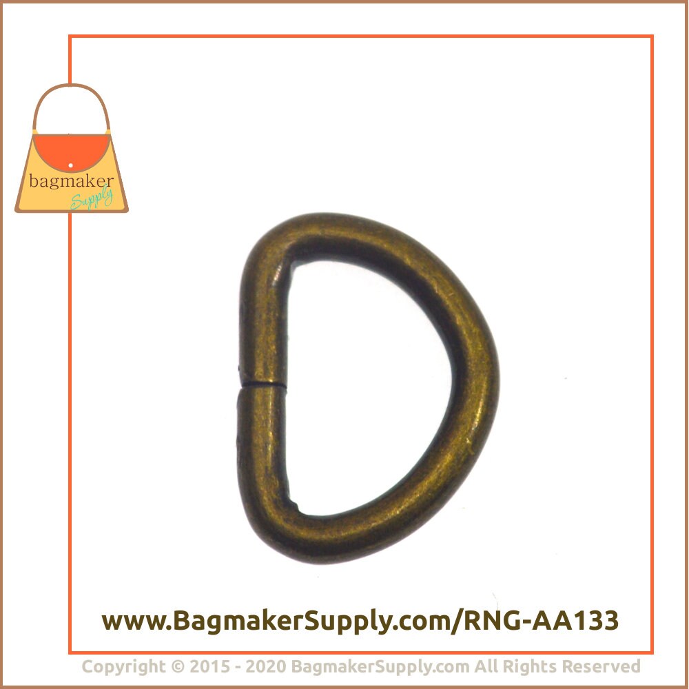 1/2 Inch D Ring Antique Brass Finish 36 Pieces Small D-Ring | Etsy