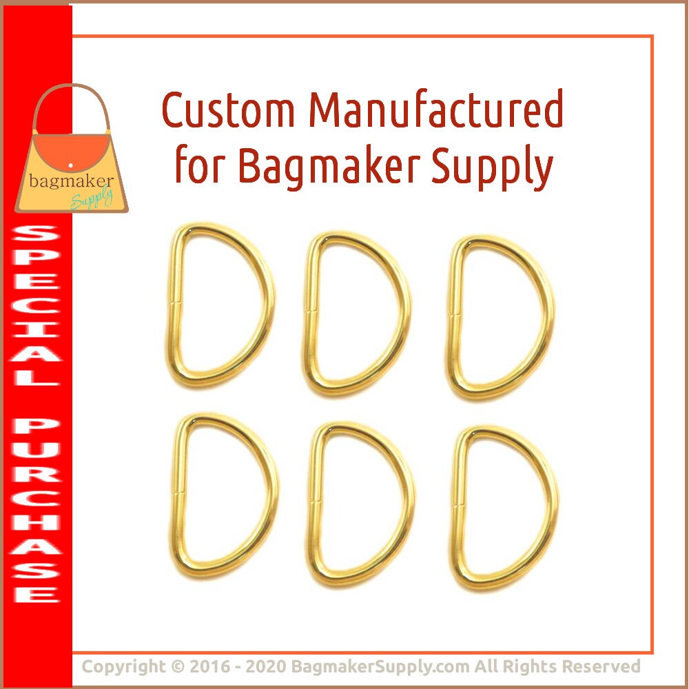 1-1/4 Inch D Ring Shiny Brass Finish 6 Pieces 3.75 Mm - Etsy