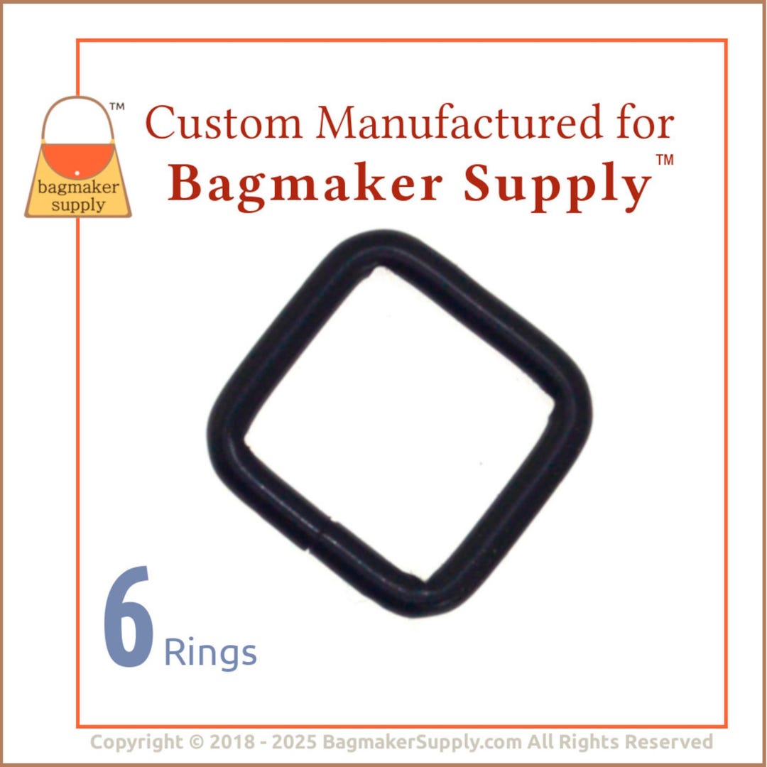1/2 Inch Square Ring, Deluxe Matte Black Finish, 6 Pack, 13 Mm ...