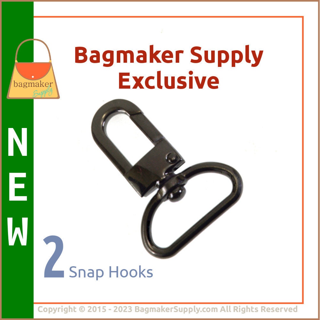 1 Inch Swivel Snap Hook, Deluxe Black Nickel / Gunmetal Finish, 2 Pack ...