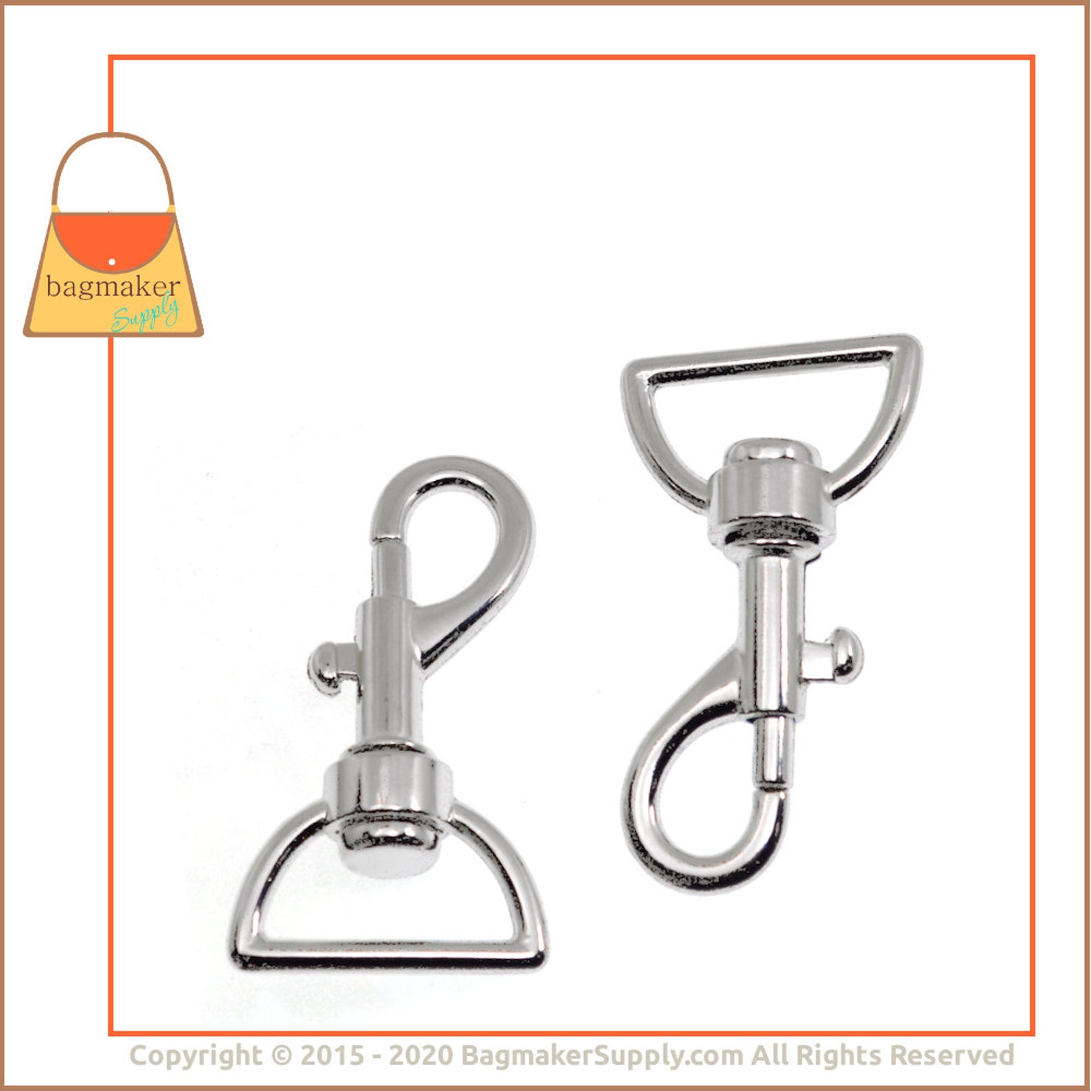 1 Inch Snap Hook Nickel Finish 2 Pieces Bolt Style Swivel - Etsy