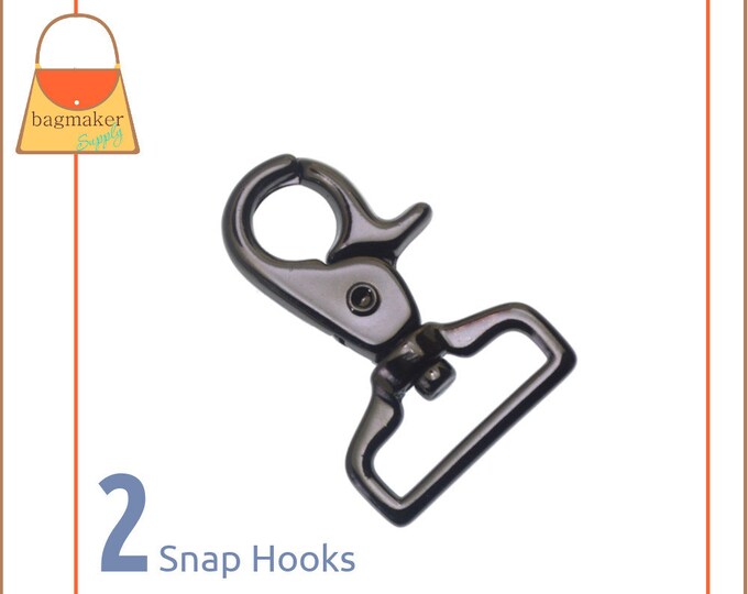 1 Inch Snap Hook, Black Nickel Finish, Lobster Claw, 2 Pieces, 25 Mm ...