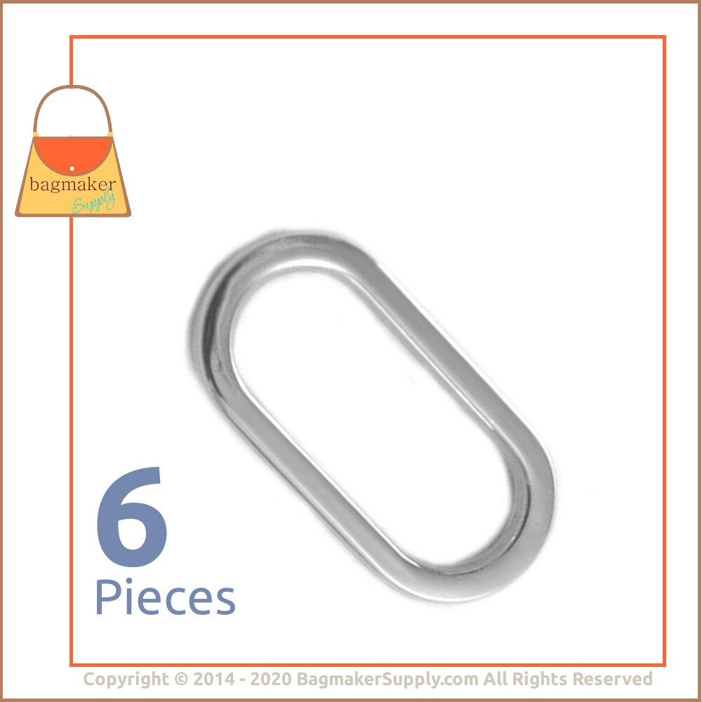 1 Inch Oval Ring Flat Cast Shiny Nickel Finish 6 Pieces | Etsy