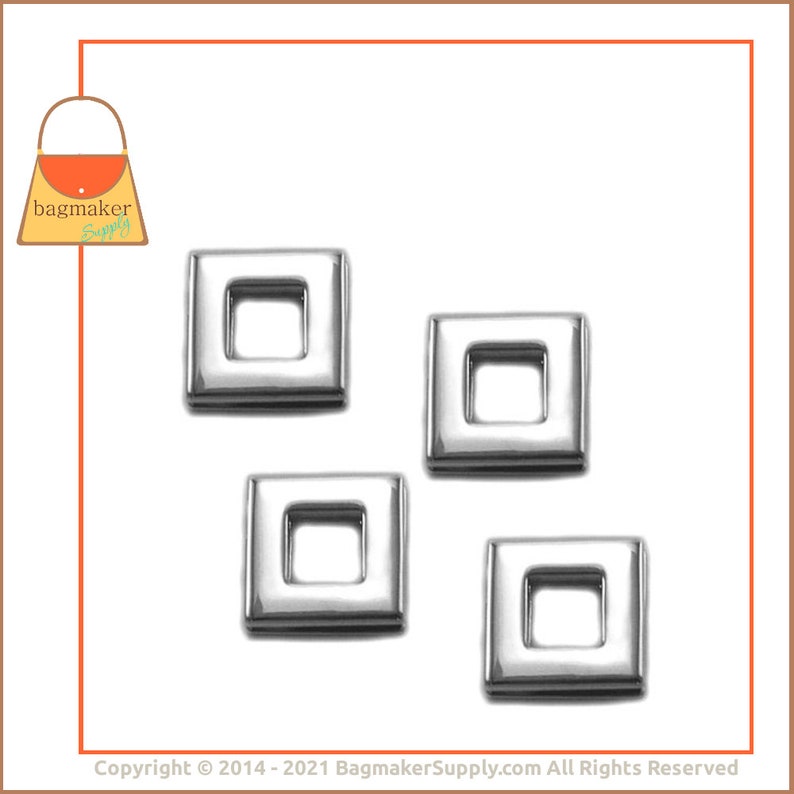 3/8 Inch Square Screw Back Eyelet Nickel Finish 18 Eyelets - Etsy