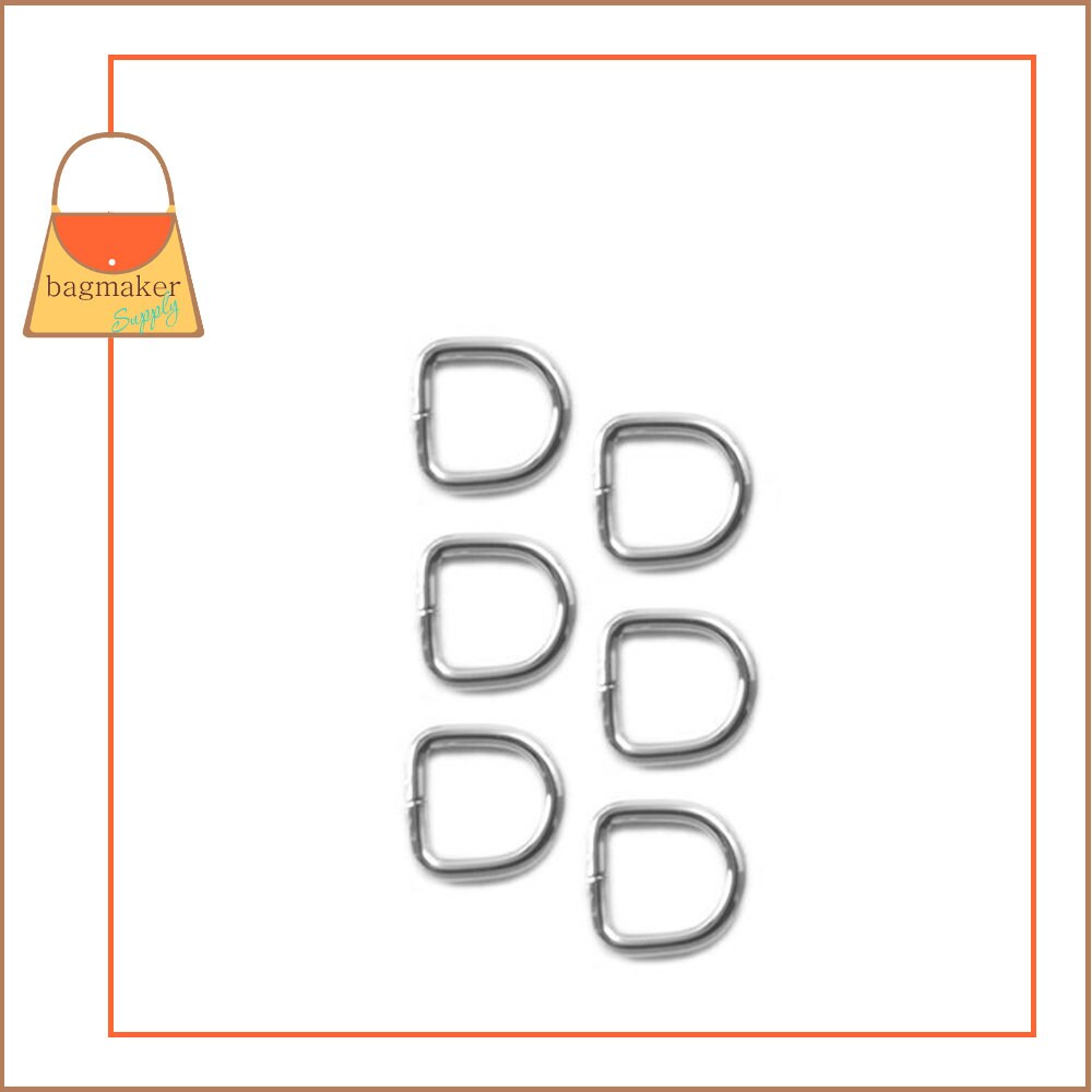 3/8 Inch D Ring Nickel Finish 6 Pieces Small 9.5 Mm D-ring - Etsy